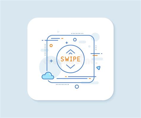 Swipe Up Button Line Icon Scrolling Arrow Sign Landing Page Scroll Vector Stock Vector