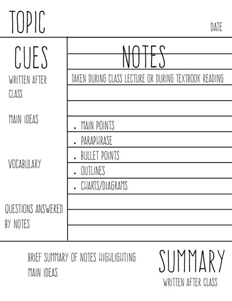 As 25 melhores ideias de Cornell notes no Pinterest Organização da faculdade Organização