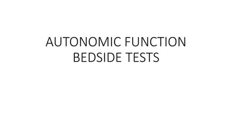Autonomic Function Bedside Tests Ppt