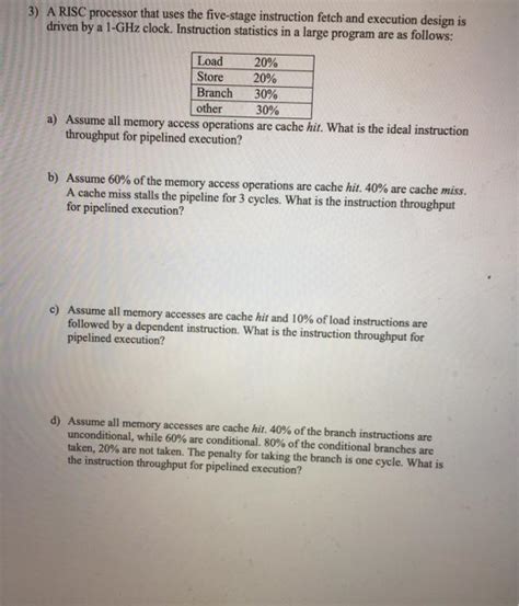 Solved 3 A Risc Processor That Uses The Five Stage