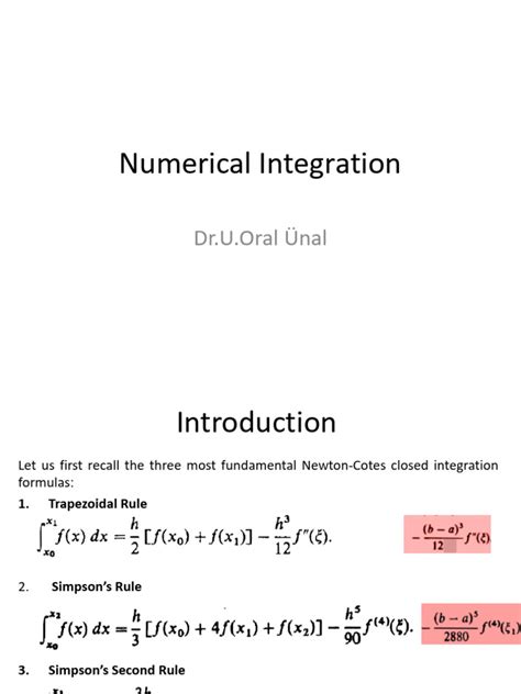 Num Techfor Engin Problems Numerical Integration Class Notes