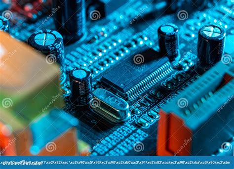 Electronic Components On A Printed Circuit Board Resistor Inductor And Capacitor On Pcb