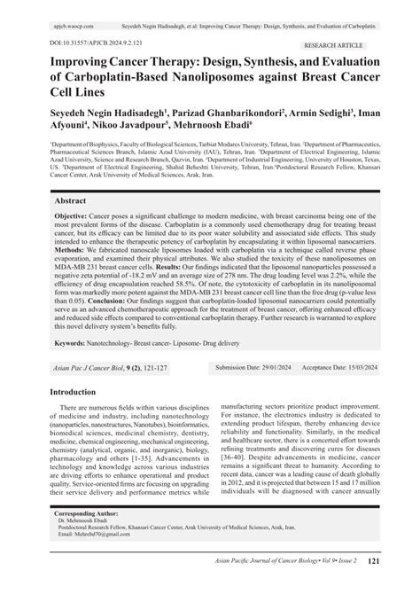 Pdf Improving Cancer Therapy Design Synthesis And Evaluation Of Carboplatin Based