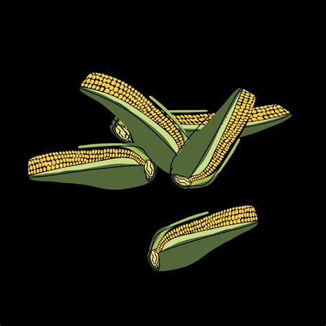 Corn Doodles Black Background 14441580 Vector Art At Vecteezy