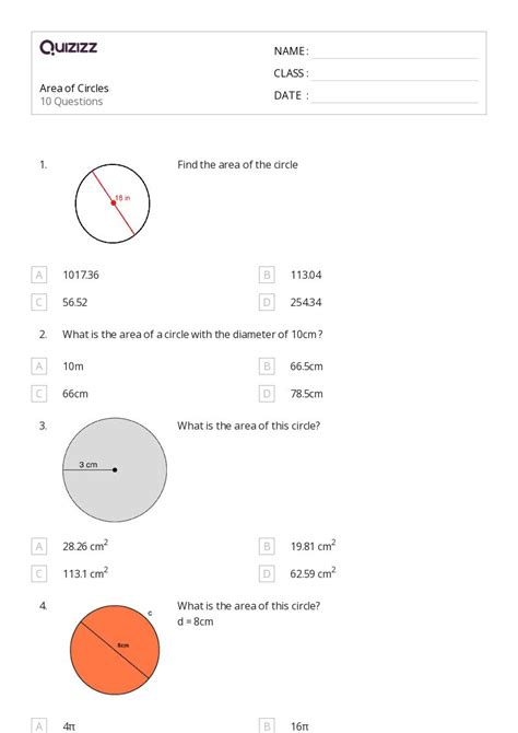 50 Circles Worksheets For 7th Grade On Quizizz Free And Printable