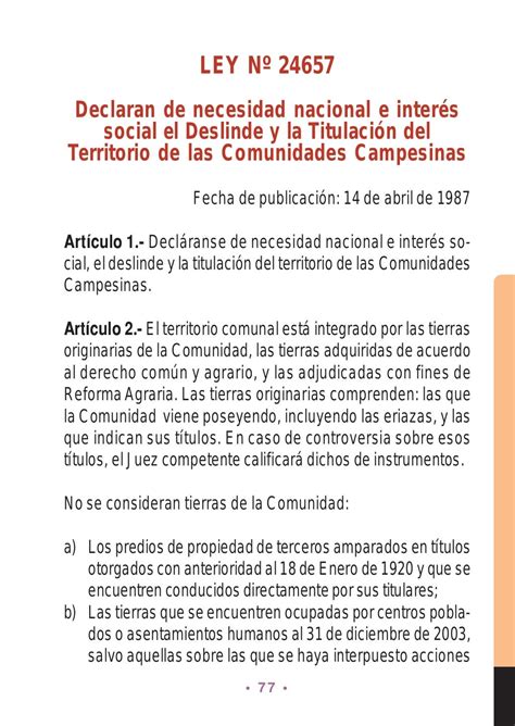 Derechos De Las Comunidades Campesinas Principales Leyes Y Reglamen