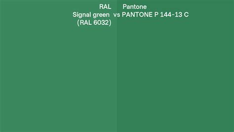 Ral Signal Green Ral 6032 Vs Pantone P 144 13 C Side By Side Comparison