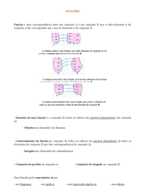 Resumo Funções 8º Ano Função Matemática Equações