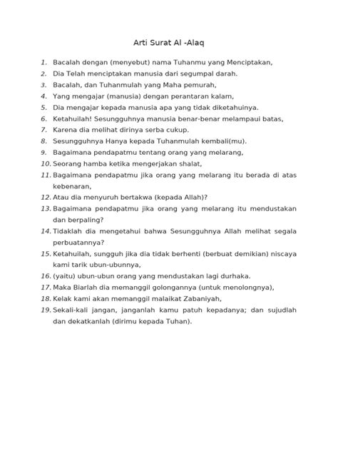Makna Dan Arti Surat Al Alaq Pdf