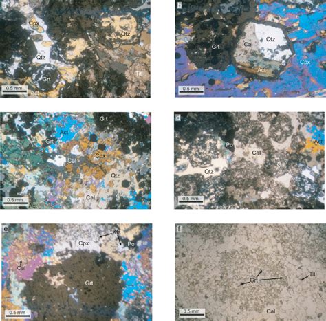 11 A D Textures In Massive Sulphide Lenses A Ring Garnets In A