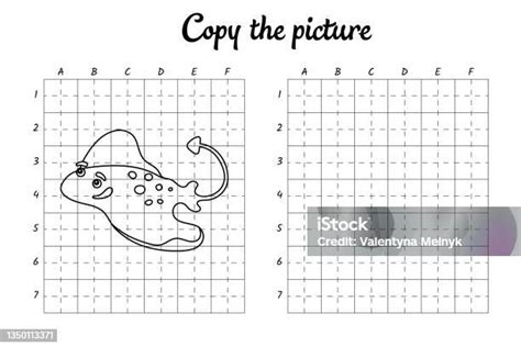 그림을 복사합니다 그리드로 그립니다 아이들을위한 색칠 공부 책 페이지 필기 연습 그리기 기술 훈련 인쇄 가능한 워크시트 를 개발하는 교육 활동 페이지입니다 귀여운 만화 벡터