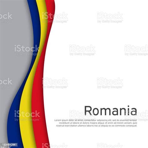 추상 흔들 루마니아 플래그 종이 컷 스타일 애국 축제 카드 디자인에 대한 창조적 인 배경 내셔널 포스터 국가 루마니아어 애국 표지 소책자 전단지 벡터 삼색 디자인 0명에