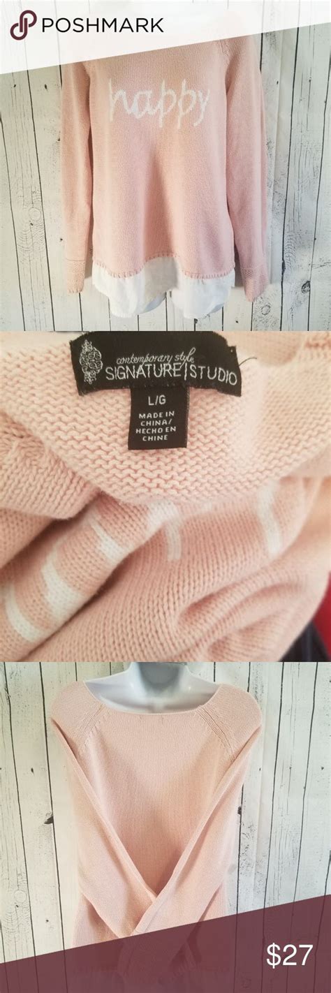 Millennial Pink Cozy Sweater With Happy Trend