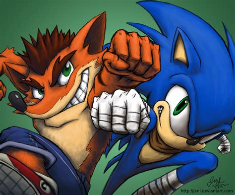 Sonic And Crash By Jenl On Deviantart