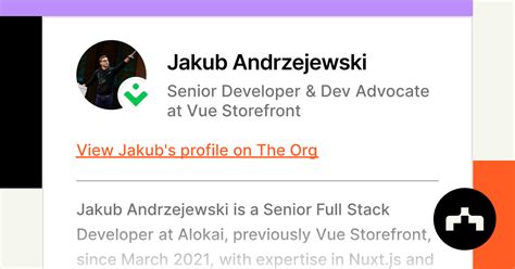 Jakub Andrzejewski Senior Developer And Dev Advocate At Vue Storefront