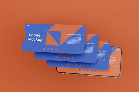 다중 화면 중력의 전화 모형 디자인 프리미엄 Psd 파일