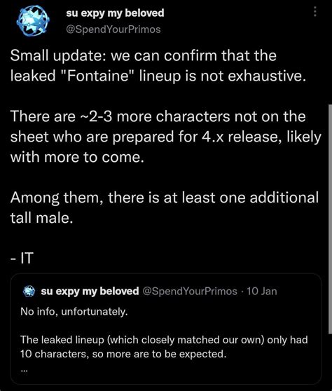 New Fontaine Characters Via Syp R Genshin Impact Leaks