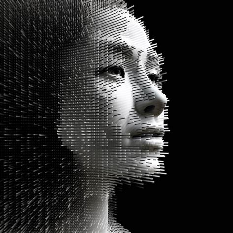 premium ai image digital illustration of a female head in black and