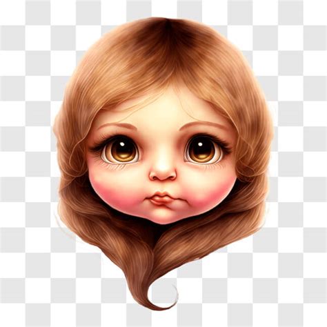 Télécharger Fille De Dessin Animé Heureuse Aux Longs Cheveux Bruns Et