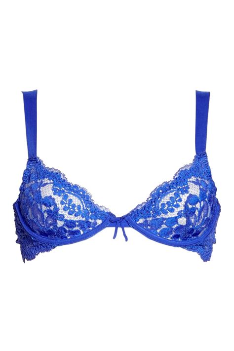 Kendallkylie Electric Blue Underwire Lace Plunge Bra Cheapundies