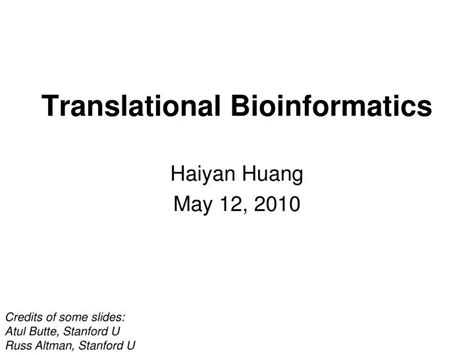 PPT Translational Bioinformatics PowerPoint Presentation Free