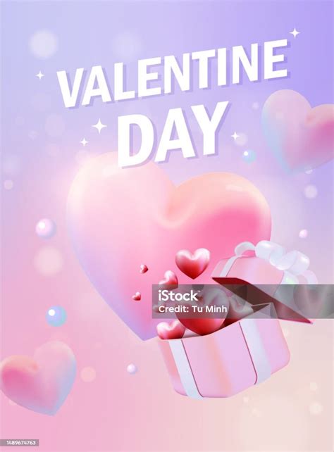 3d는 배경에 격리된 하트가 날아가는 선물 상자를 열었습니다 발렌타인 데이 결혼식 사랑 축하를 위한 배너 디자인 컨셉 3d 하트 벡터 그림 2월에 대한 스톡 벡터 아트 및