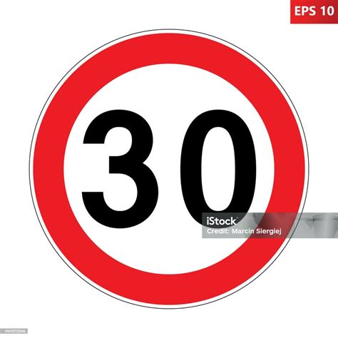 속도 제한 30km H 도로 표지판 30에 대한 스톡 벡터 아트 및 기타 이미지 30 거리 경계 표지 Istock