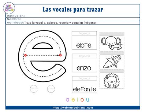 Fichas De Las Vocales Para Trazar E Imprimir