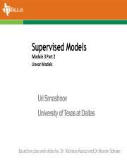 Module Linear Models Pdf Supervised Models Module Part Linear Models Uri Smashnov