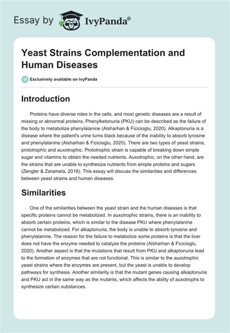 Yeast Strains Complementation And Human Diseases 575 Words Essay Example