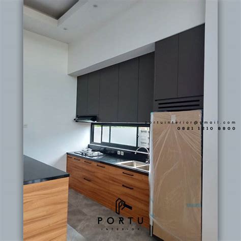 Buat Kitchen Set Hpl Motif Kayu And Grey Cluster Lotus Serpong Lagoon