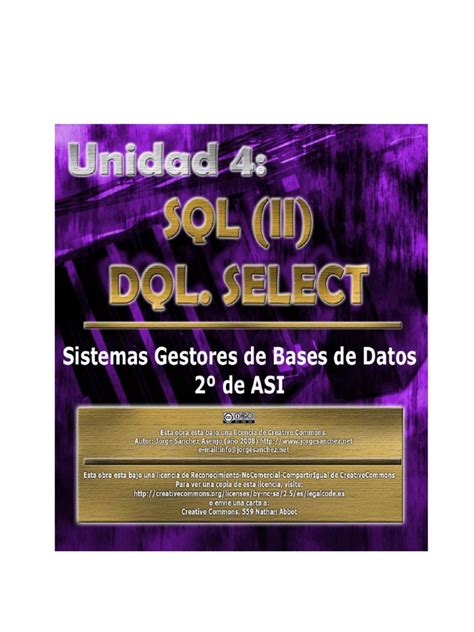 sql dql pdf sql tabla base de datos