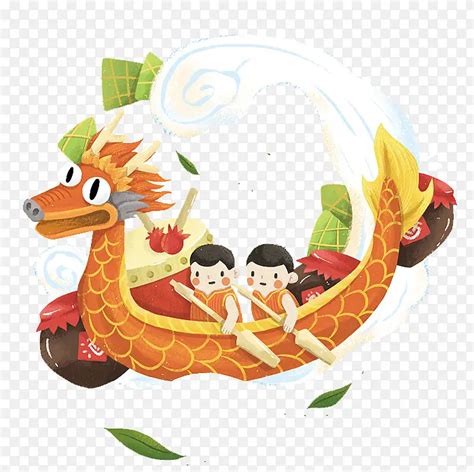 手绘装饰插图端午节赛龙舟插画png图片素材下载图片编号9037800 Png素材网