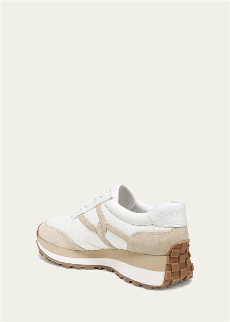 Veronica Beard Valentina Mixed Leather Retro Sneakers Bergdorf Goodman