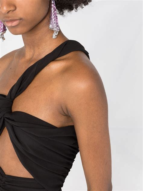 Magda Butrym One Shoulder Ruched Mini Dress In Black ModeSens