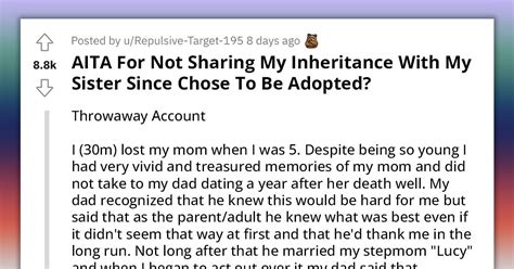 Man Refuses To Share His Inheritance With His Sister Since She Chose To