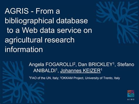 Agris From A Bibliographical Database To A Web Data Service On
