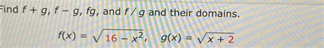 Solved Find F G F G Fg And Fg And Their Chegg