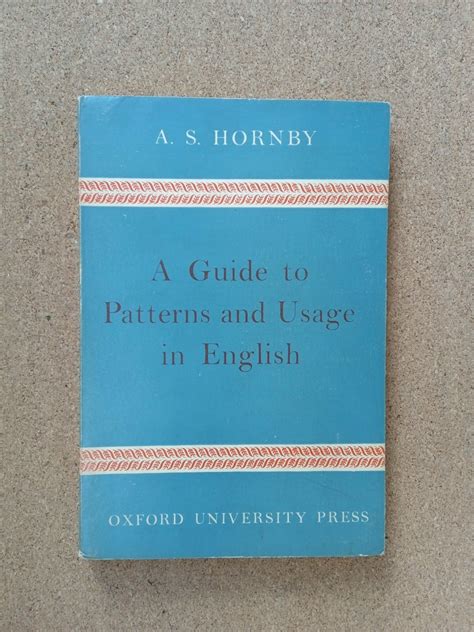 Guide To Patterns And Usage In English A S Hornby 71616045