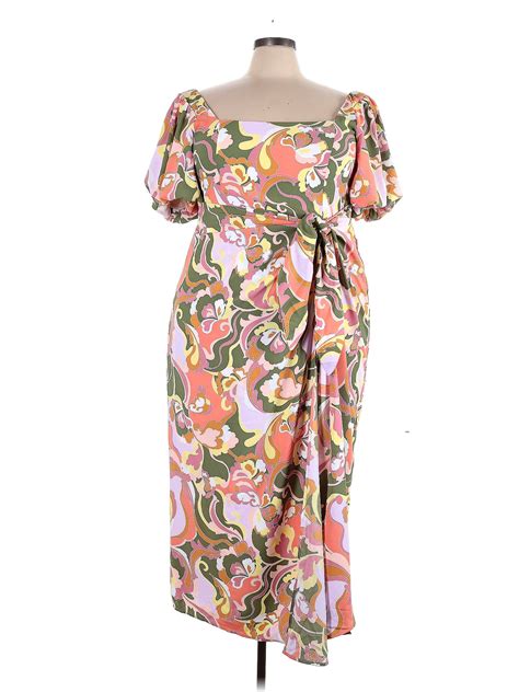 Show Me Your Mumu 100 Polyester Floral Multi Color Tan Casual Dress