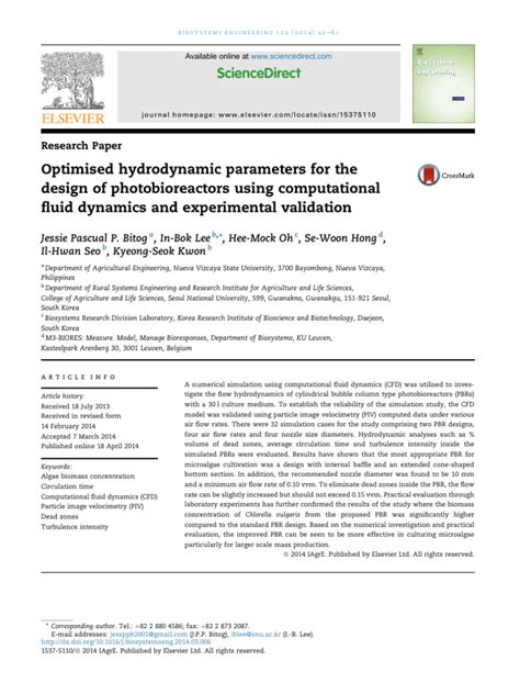 201495a1 Optimised Hydrodynamic Parameters For The Design Of
