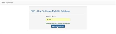 php how to create mysqli database sourcecodester