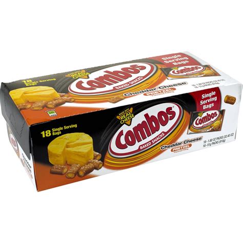 Combos Cheddar Cheese Pretzel Baked Snacks 18 Oz 18 Count Walmart
