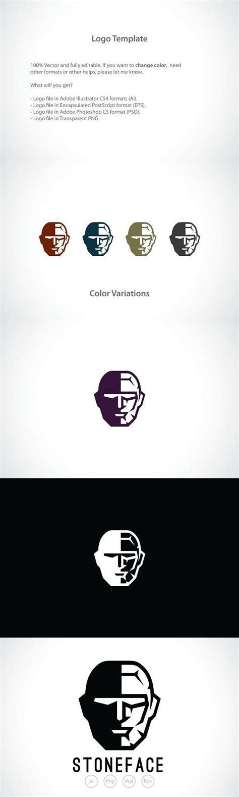 The Logo For Stoneface Is Shown In Three Different Colors