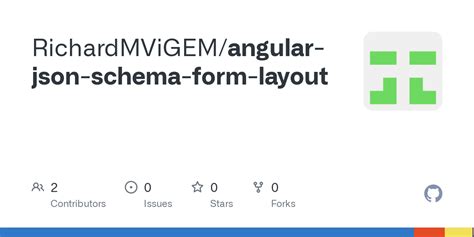 Github Richardmvigemangular Json Schema Form Layout