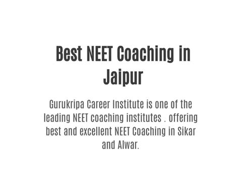 Ppt Top Neet Coaching In Alwar Powerpoint Presentation Free Download