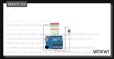 Secuencia De Leds Con Pulsador Wokwi Esp32 Stm32 Arduino Simulator