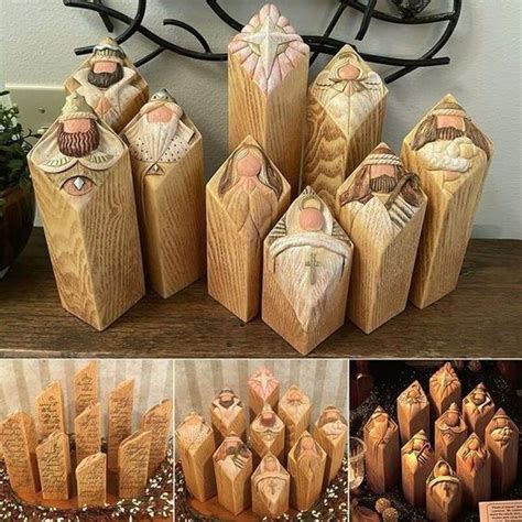 Heaven Pillarstatues9pcs Heaven Nativity Tree Pillar Statues Resin