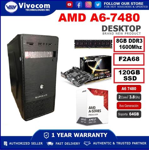 Amd A6 7480 Desktop Only A6 7480 F2a68 Mother Board 8gb 1600