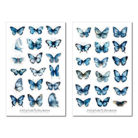 Jellyfish Stickers Blue Butterflies Sticker Set